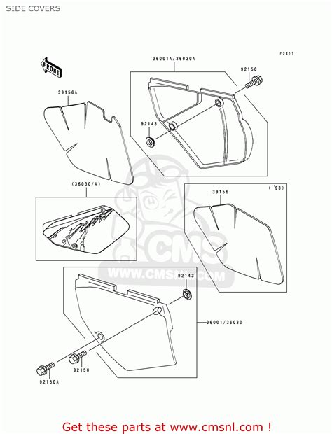 Kawasaki Klx650a1 1993 Usa California Canada Side Covers Buy Original