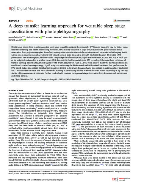 Pdf A Deep Transfer Learning Approach For Wearable Sleep Stage Classification With