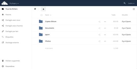 interface web d owncloud — documentation owncloud 9 0 manuel