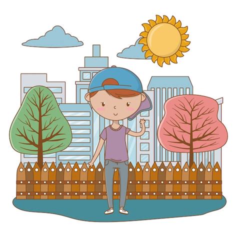 십 대 소년 만화 무료 벡터