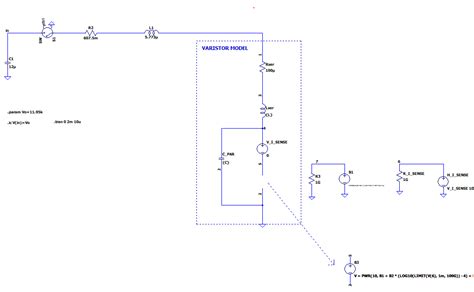 Ltspice Error With Varistor Model And Impulse Current Test Electrical