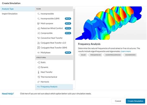 Frequency Analysis Analysis Types Simscale