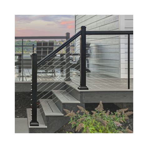 Cable Railing Black Steel Terminals Screw Vertical Deck System Modern