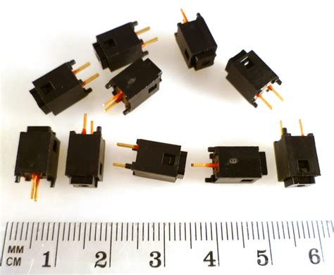 Miniature Pcb Mount Pushbutton Switch Black Off On Spst 10 Pieces