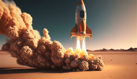 Business Startup Growth Flying Rocket Launch Wallpaper Ai Generated