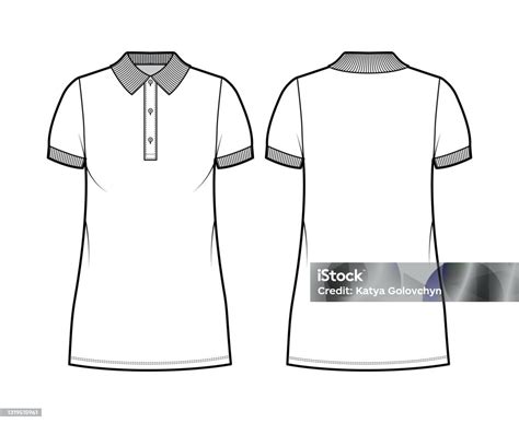 드레스 폴로 패션 일러스트와 반소매 오버사이즈 바디 미니 길이 펜슬 스커트 헨리 네크라인 의류 0명에 대한 스톡 벡터 아트 및 기타 이미지 Istock