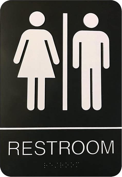 Unisex Braille Restroom Sign