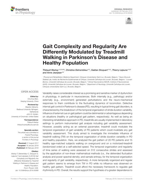 Pdf Gait Complexity And Regularity Are Differently Modulated By