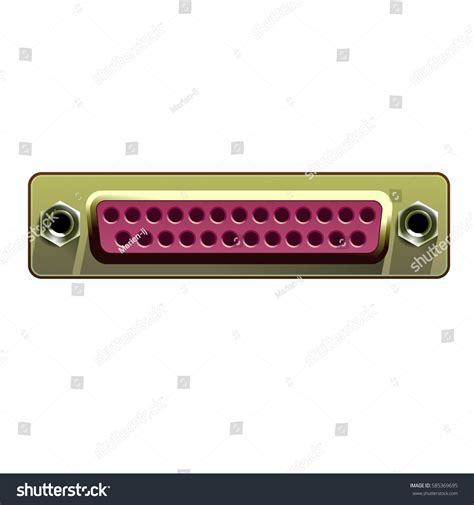 Parallel Port Connector Stock Vector Royalty Free 585369695