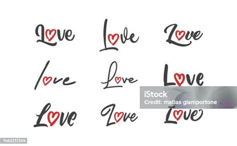 사랑 텍스트 글자 O 문자는 하트 모양으로 대체되었습니다 발렌타인 데이 디자인 당신을 사랑합니다에 대한 스톡 벡터 아트 및 기타