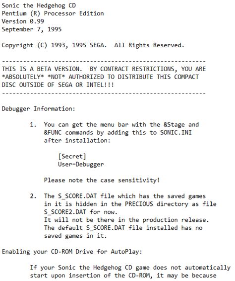 Sonic Cd Deconstructed On Twitter Links Sonic Cd Pc Beta V0 992
