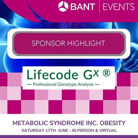 Lifecode Gx® Are Delighted To Sponsor This British Association For Nutrition And Lifestyle