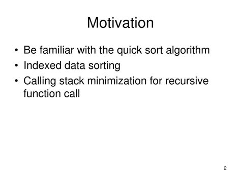 Ppt Cs2223 Recitation Pointer Sort An Adaptation Of Quick Sort