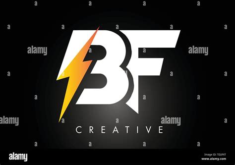 Bf Letter Logo Design With Lighting Thunder Bolt Electric Bolt Letter Logo Vector Illustration
