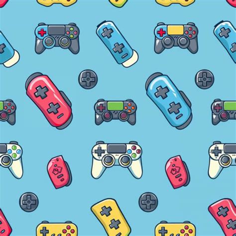 Download Colorful Video Game Controllers Pattern Patterns Online Creative Fabrica