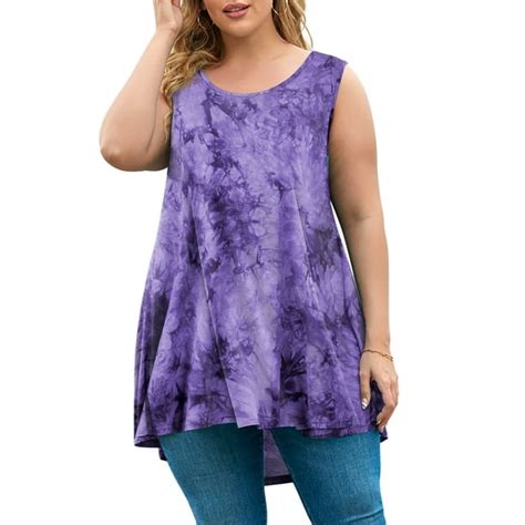 Larace Plus Size Tank Tops For Women Sleevelss Tunic Casual Summer