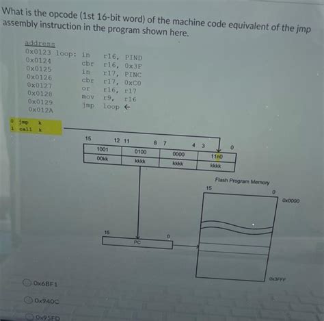 solved what is the opcode 1st 16 bit word of the machine