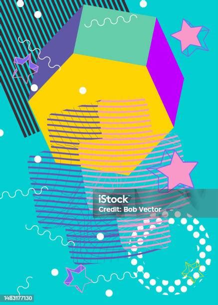 책 표지 뉴스레터 소셜 미디어 배경을 위한 빈티지 기하학적 그래픽 모양 템플릿입니다 추상적인 기하학적 배경 포스터 가리기에 대한 스톡 벡터 아트 및 기타 이미지 Istock