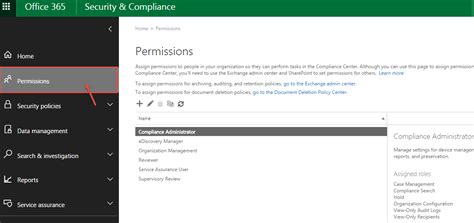 Overview Of Navigation Pane In Office Security And Compliance Center Office Support