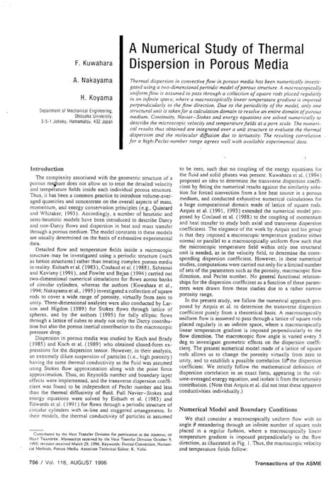 Pdf Heat And Fluid Flow Within An Anisotropic Porous Medium