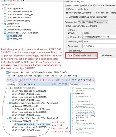 Stm32h7 Dual Core Debugging Stmicroelectronics Community