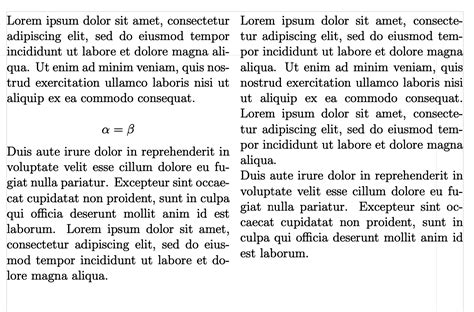 Parskip Setting Ignored In Multicols Flowfram Tex Latex Stack