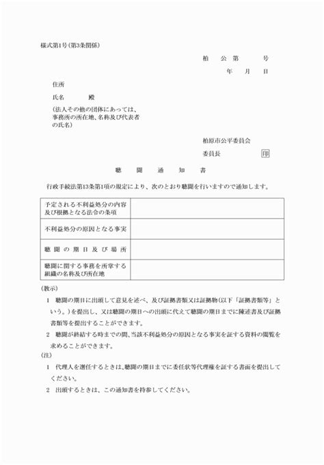 柏原市公平委員会聴聞の手続に関する規則