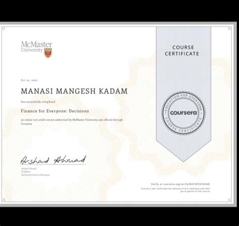 manasi kadam on linkedin coursera mcmasteruniversity finance education