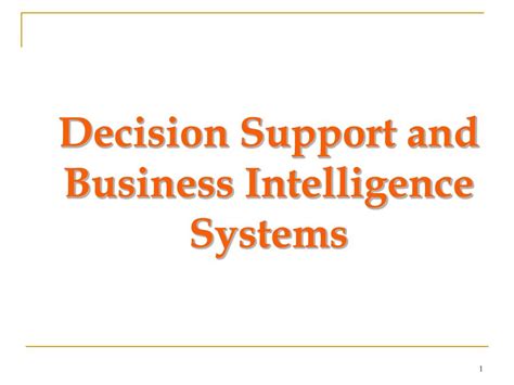 PPT Decision Support And Business Intelligence Systems PowerPoint