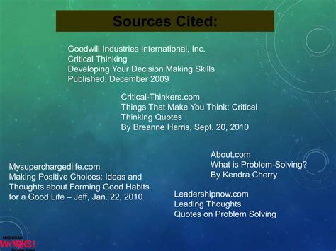 Critical Thinking And Problem Solving Ppt