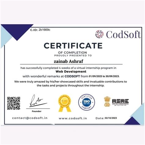 Zainab On Linkedin Codsoft