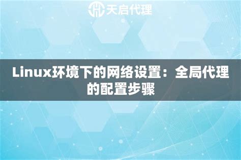 Linux环境下的网络设置全局代理的配置步骤 天启IP代理