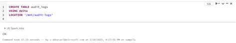 apache spark how to save databricks log audit as a table stack