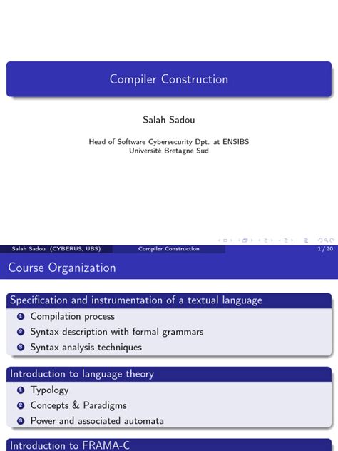 1 Theorielangage Compilation Pdf Compiler Computer Program