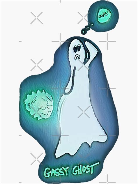 Gassy Ghost Sticker For Sale By Rhinobuck Redbubble