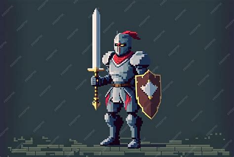 Premium Photo Pixel Art Knight Character For Rpg Game Character In