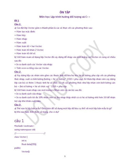 Lập Trình Hướng đối Tượng Oop 1 Pdf