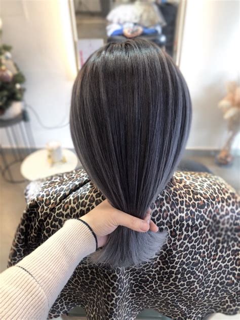 탈색없이 애쉬그레이 단발 옴브레 염색하기 네이버 블로그