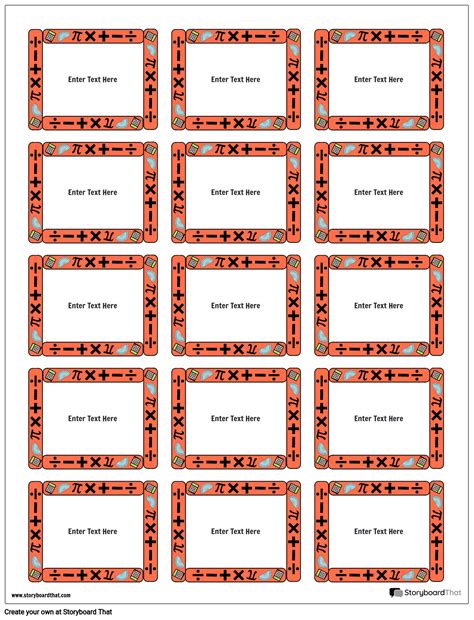 Custom Math Symbol Labels Storyboard By Worksheet Templates