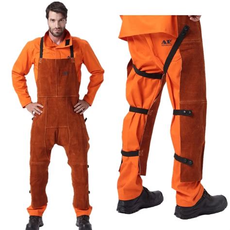 가죽 용접 바지 작업 챕스 불꽃내마모성 소 가죽 작업자 브리치 바지 천 작업 앞치마pants Workpants Pantsflame Flame Aliexpress
