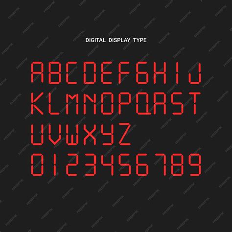 Premium Vector Flat Design Digital Display Font Premium Vector Flat Design Digital Display Font