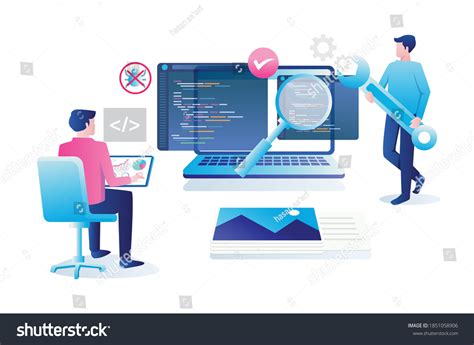 flat design concept programmer securing system庫存向量圖（免版稅）1851058906