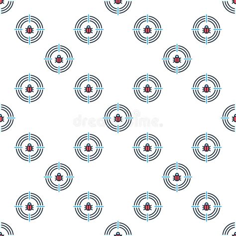 Computer Virus In Target Vector Internet Security Colored Seamless