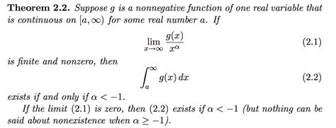 Real Analysis Is The Integral Finite If The Integrand Is Ox 1