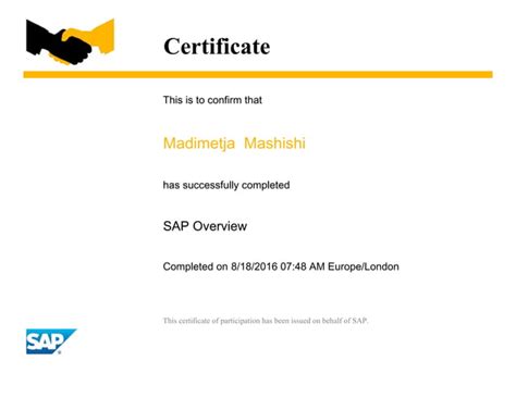 sap certificate pdf