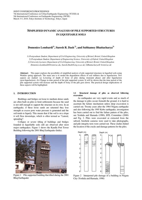 PDF Simplified Dynamic Analysis Of Pile Supported Structures In Liquefiable Soils
