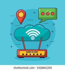 Router Cloud Computing Chat Location Wifi Stock Vector Royalty Free 1428883619 Shutterstock