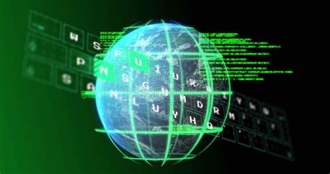 Image Of Keyboard Data And Globe On Black Background Stock Image