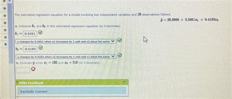 Solved The Estimated Regression Equation For A Model Chegg