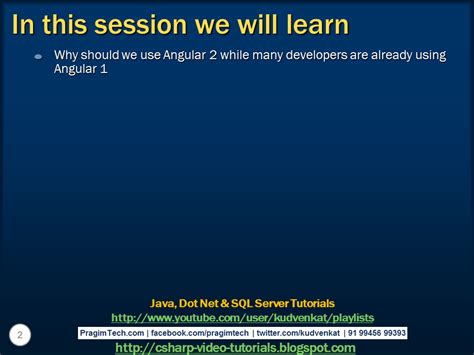 Sql Server Net And C Video Tutorial Introduction To Angular 2